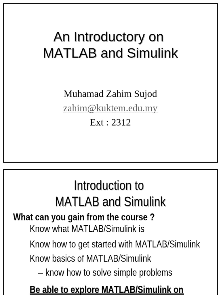 Introduction to MATLAB (1) | PDF | Matlab | Matrix (Mathematics)