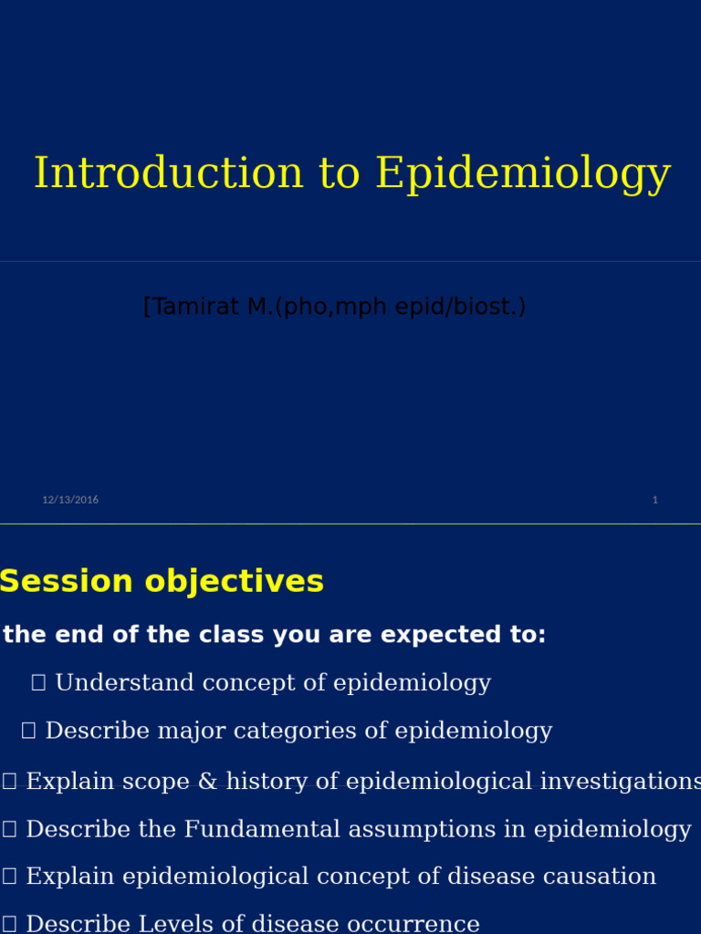 1 Introduction To Epidemiology | PDF | Epidemiology | Public Health