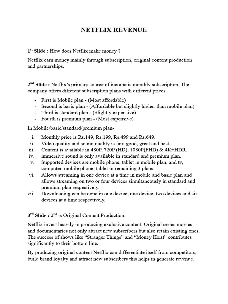 NETFLIX REVENUE | PDF | Netflix | Subscription Business Model