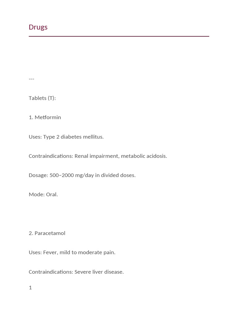 Medicine Drugs | PDF | Aspirin | Drugs