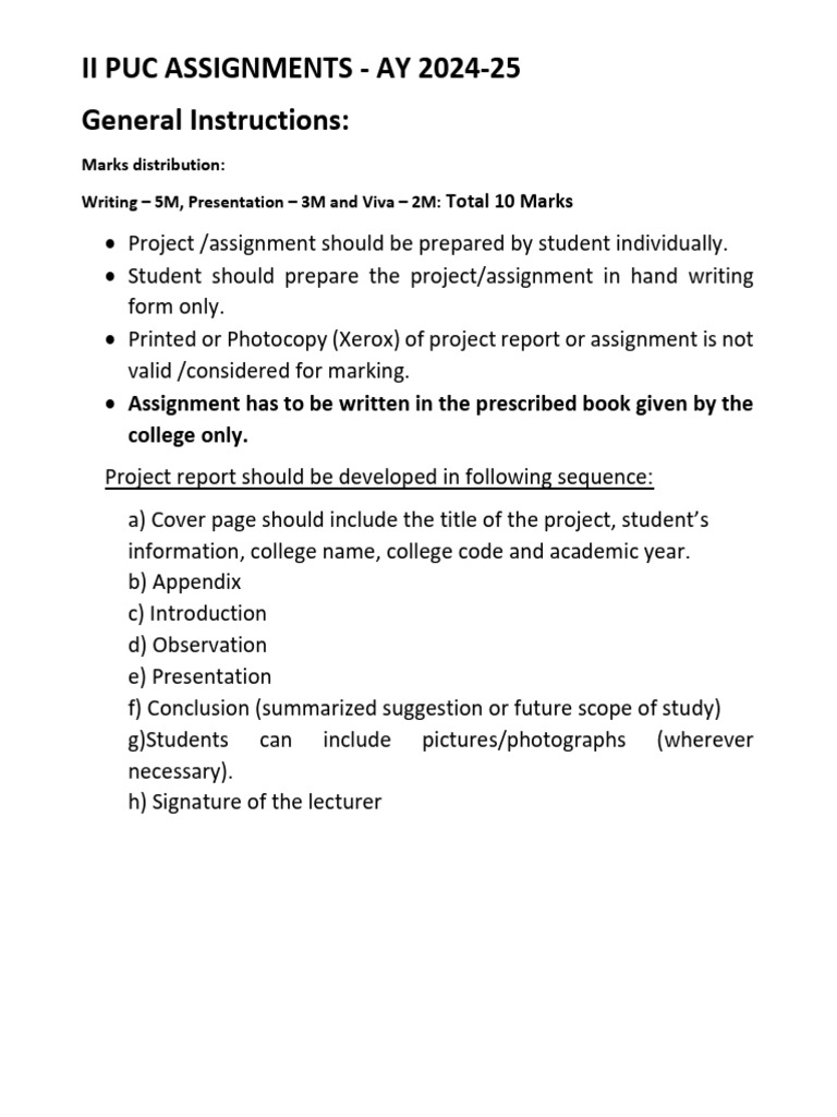 II Puc Assignment | PDF