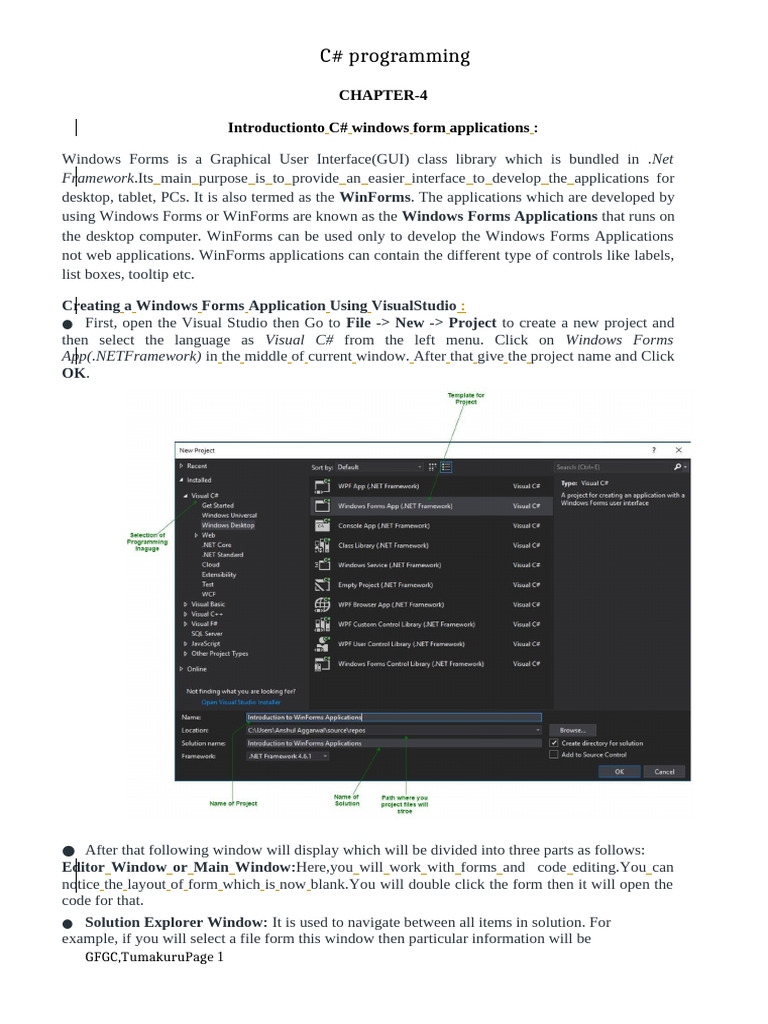 Dotnet 4th Chapter - Docx. Edit | PDF | Graphical User Interfaces | Window (Computing)