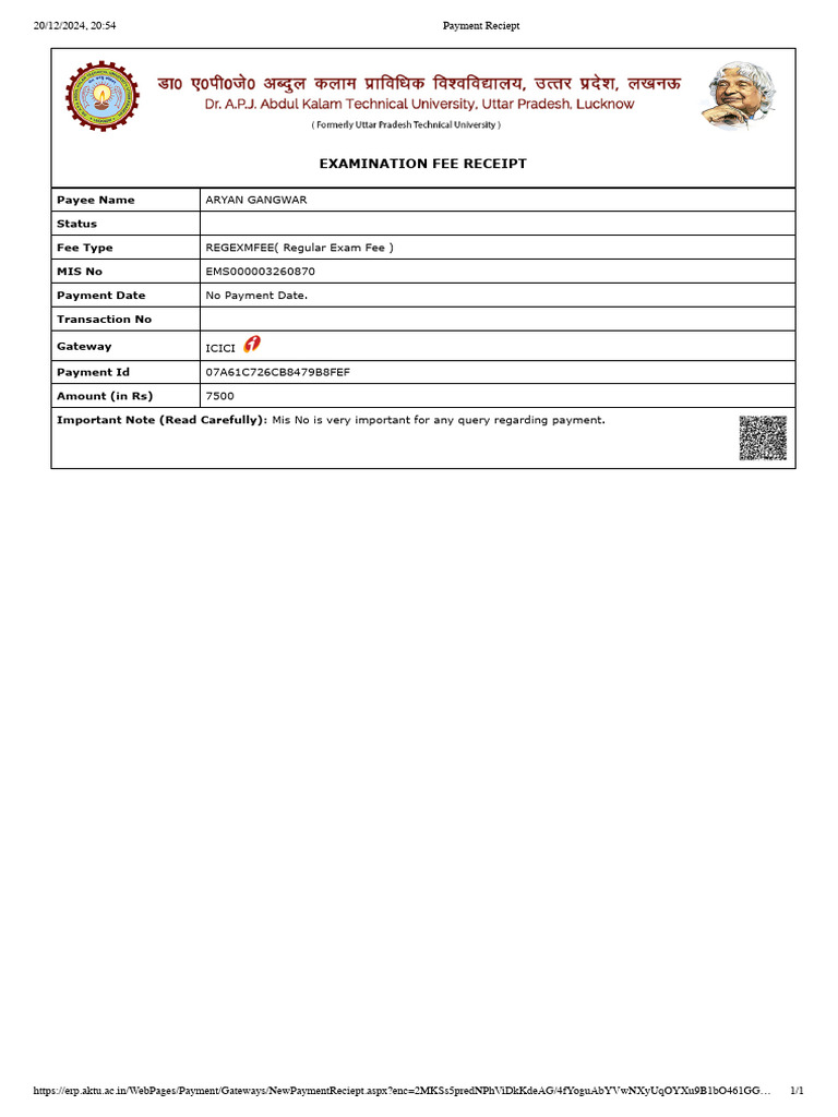 Payment Reciept | PDF