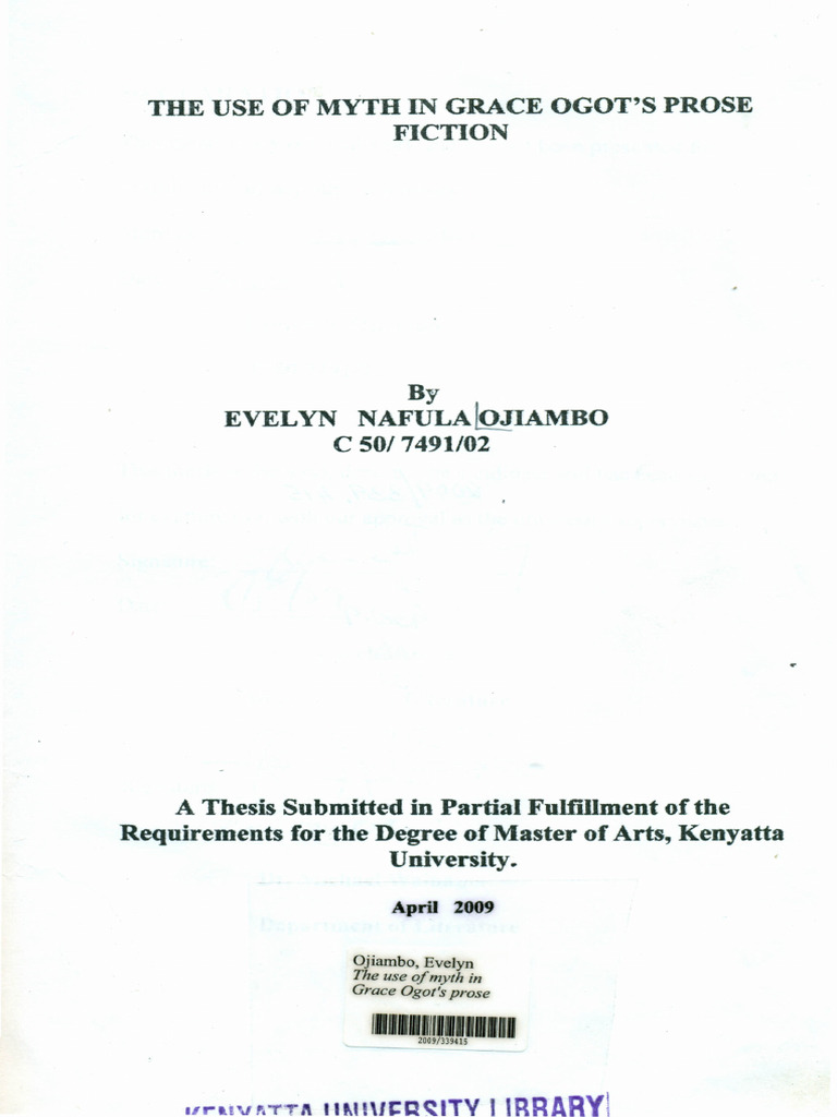 The Use of Myth in Grace Ogot's Prose Fiction..... | PDF | Traditions ...