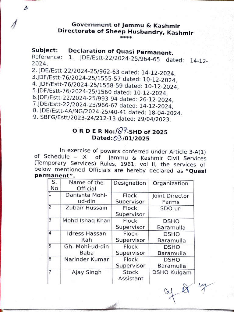 Declaration of Quasi Permanent | PDF