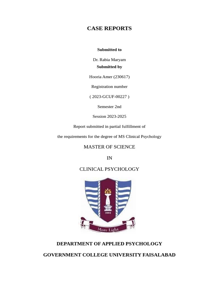 Clinical Psychology Case Reports Analysis | PDF | Mania | Bipolar Disorder