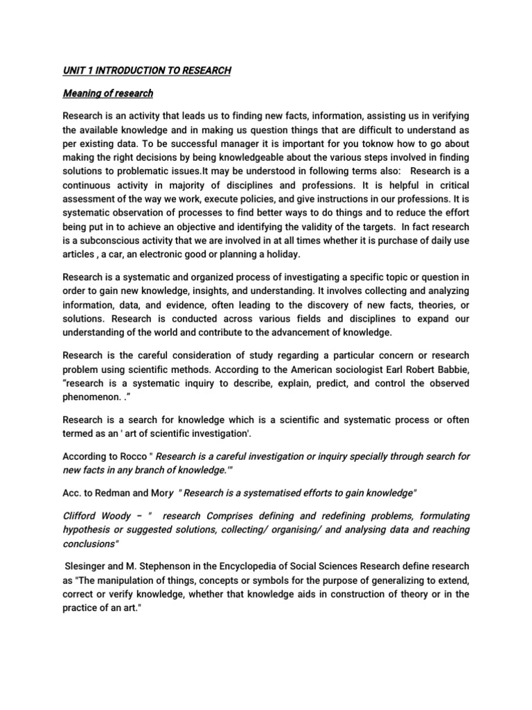 Introduction To Reasearch | PDF | Methodology | Scientific Method