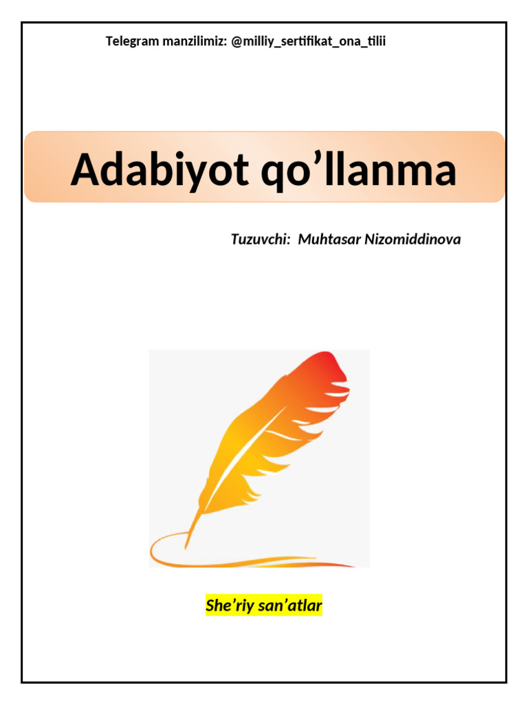 Adabiyot | PDF