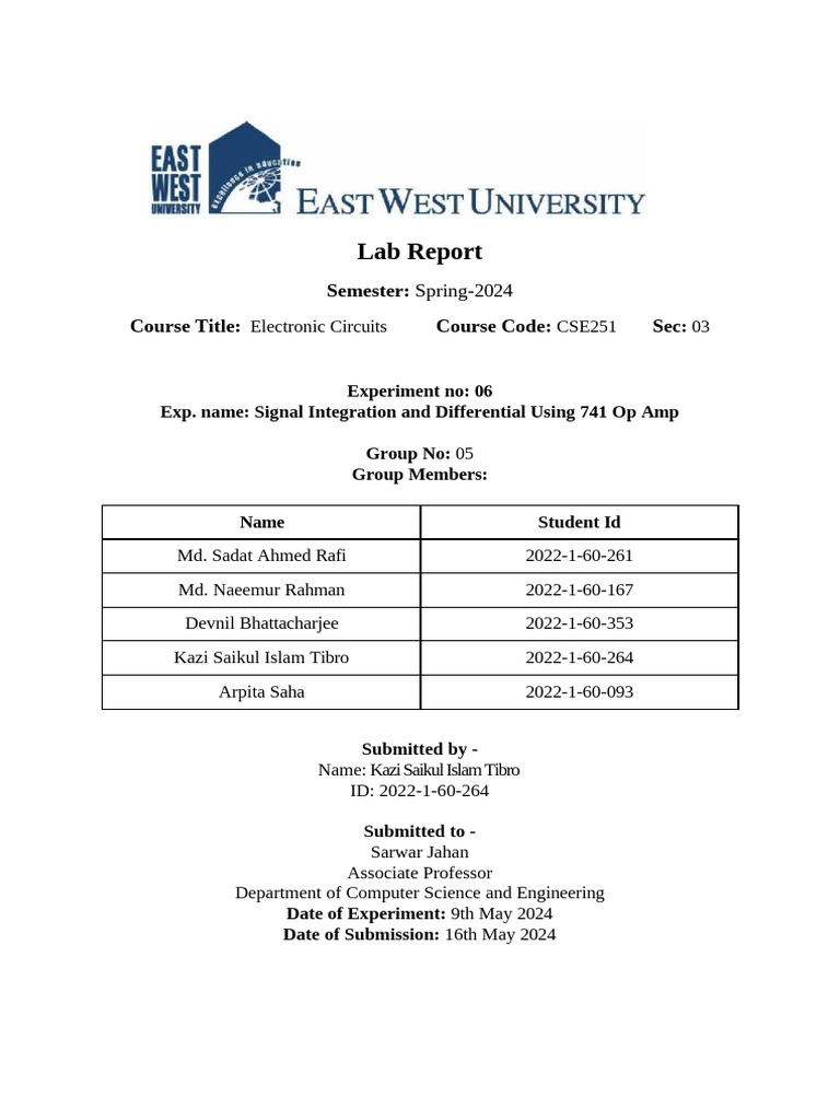 Cse251 Lab Report 6 - 1 1 | PDF