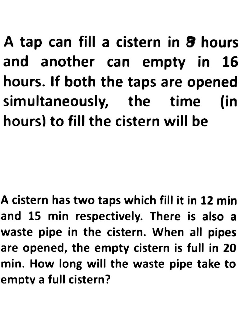 Pipe and Cistern | PDF