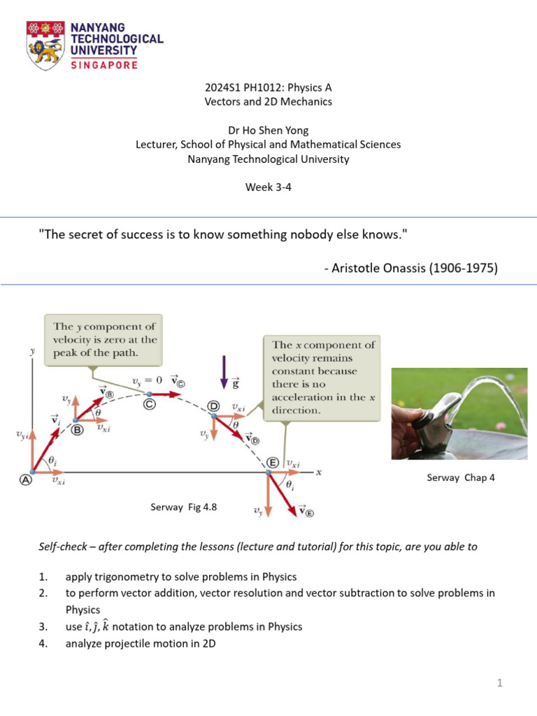 2024 - 03abca Basic Mechanics 2 - Vectors, Projectile, Newton's Laws ...