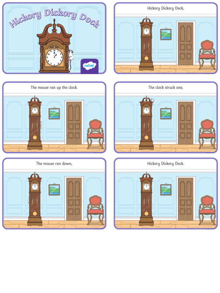 RHYMES Hickory Dickory Dock Sequencing 4 Per A4 - Ver - 3 | PDF