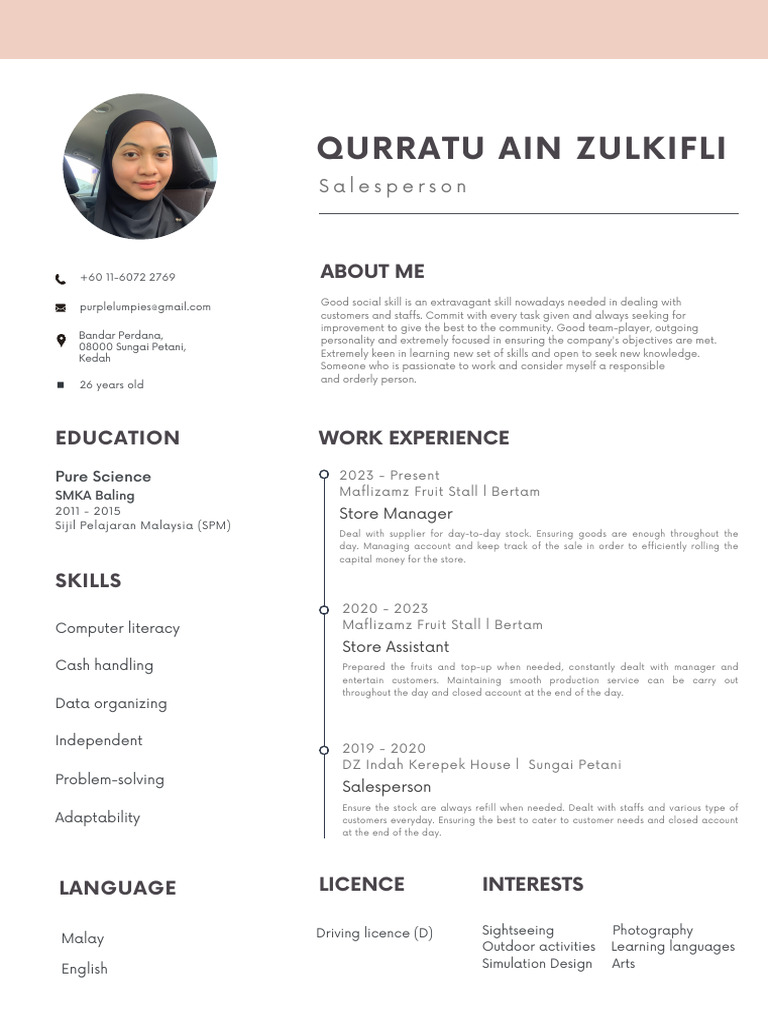 CV Qurratu Ain | PDF
