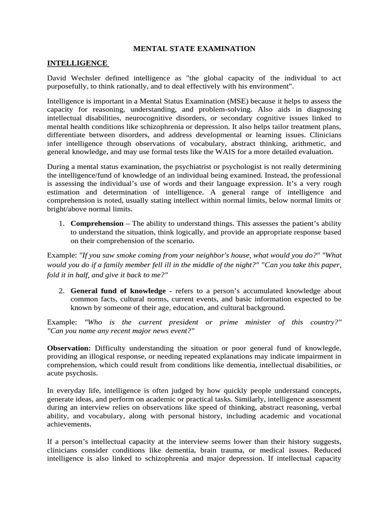 MSE | PDF | Mental Disorder | Schizophrenia