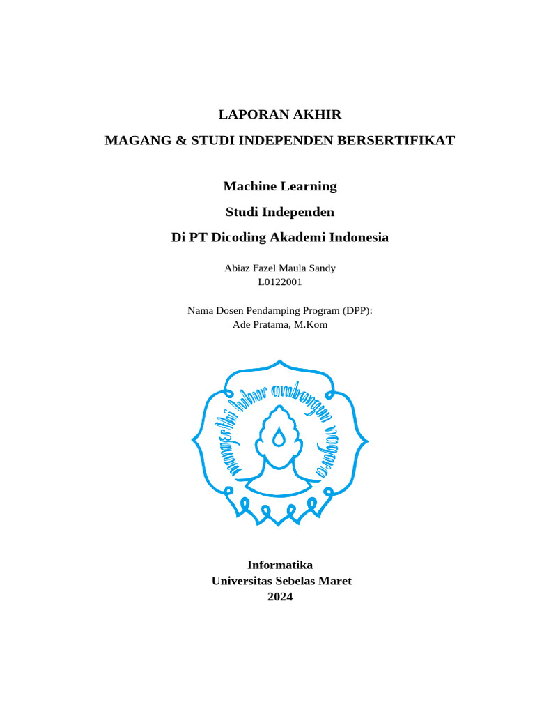 Laporan Magang Machine Learning di Dicoding | PDF
