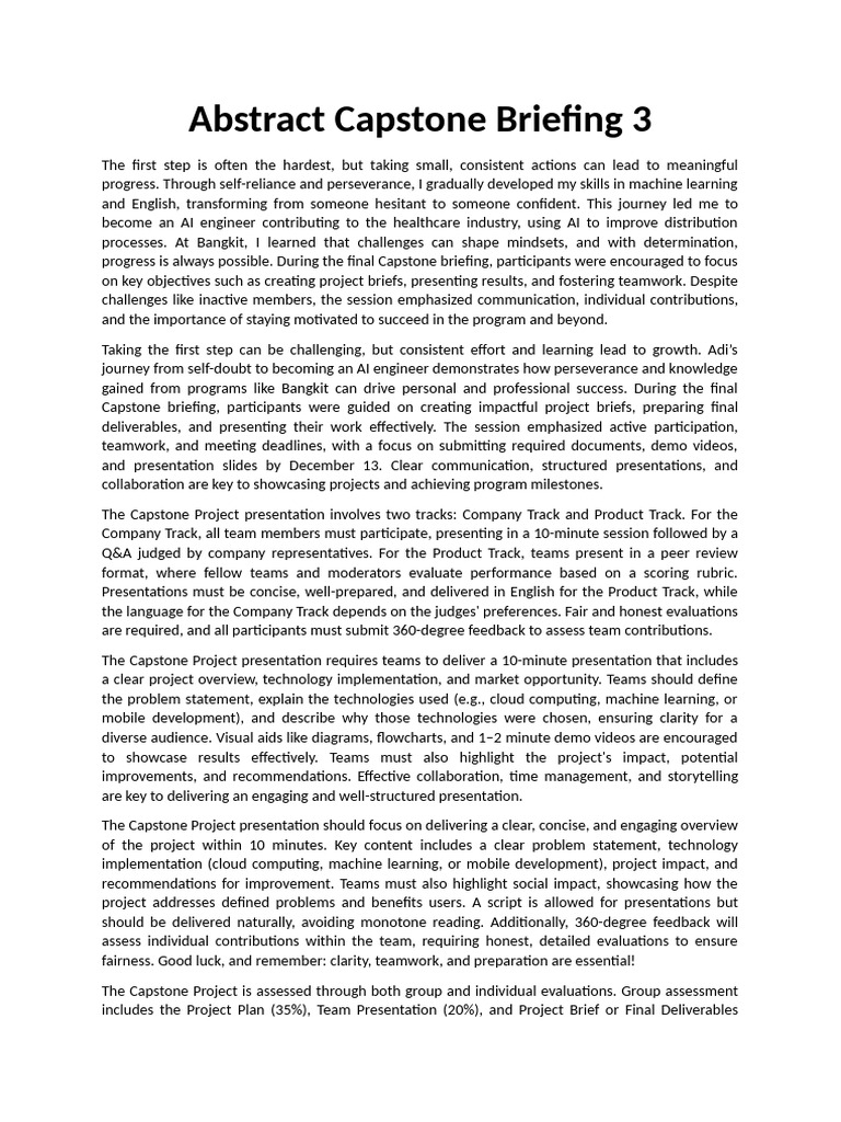 Abstract Capstone Briefing 3 | PDF | Learning | Behavior Modification