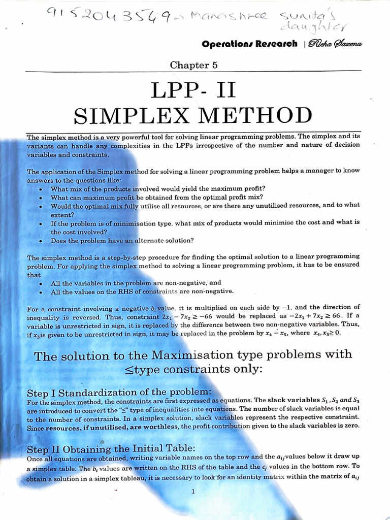 Lpp Simplex | PDF