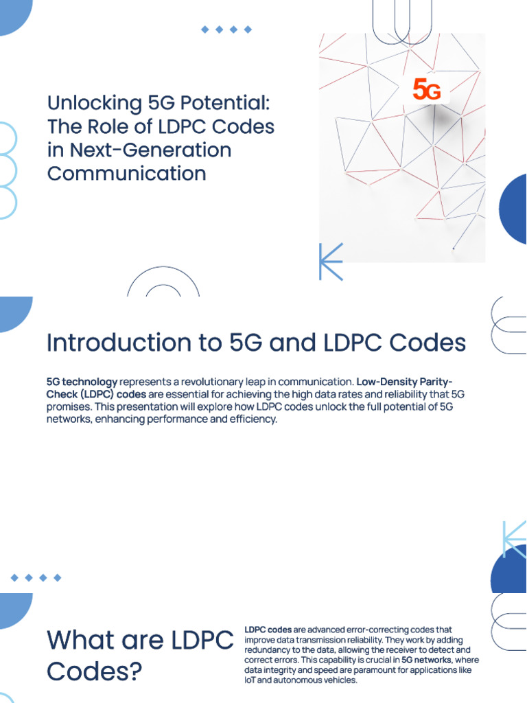 Slidesgo Unlocking 5g Potential The Role of LDPC Codes in Next ...