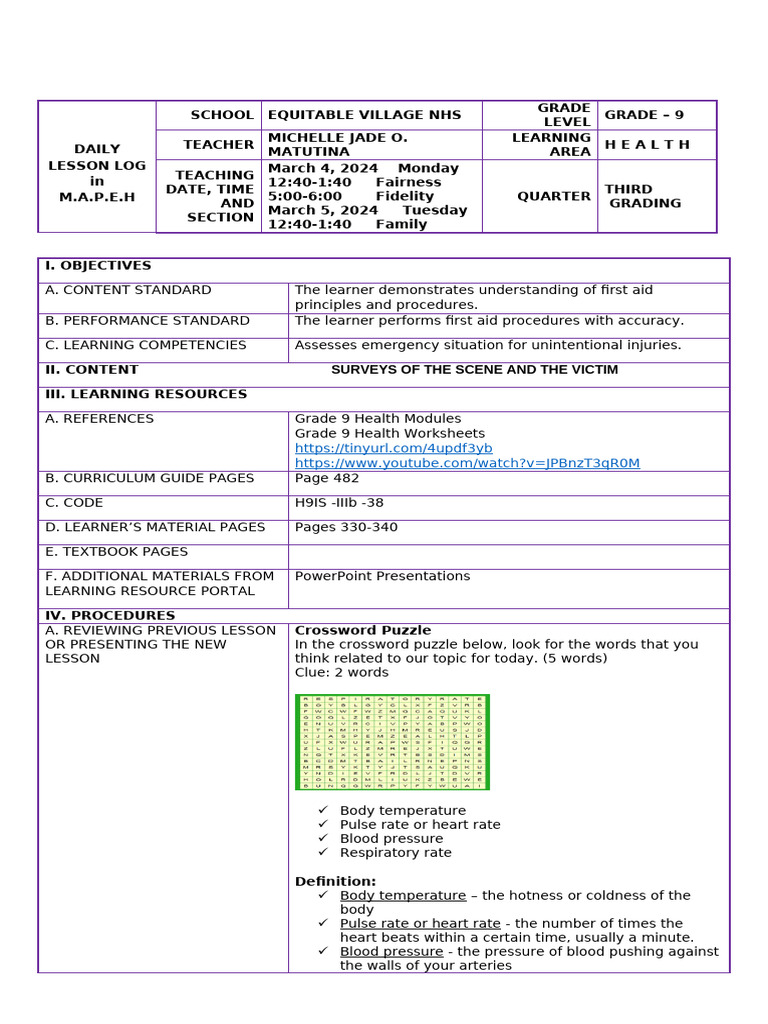 G9-3rd-HEALTH | PDF | Cardiopulmonary Resuscitation