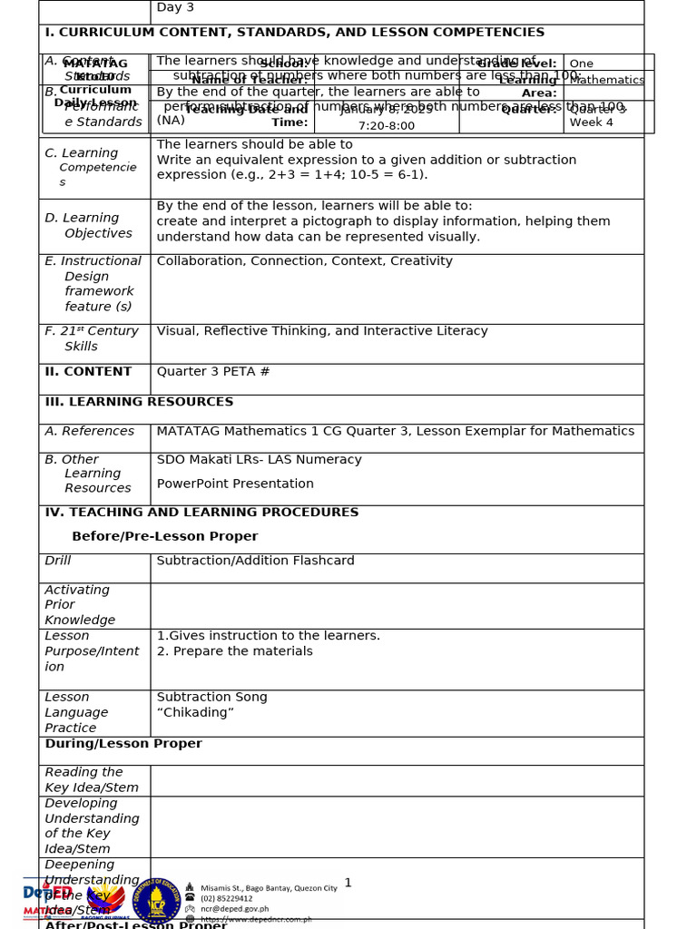 Jan.8,2025 Q3 W3 Math Peta#1 | PDF