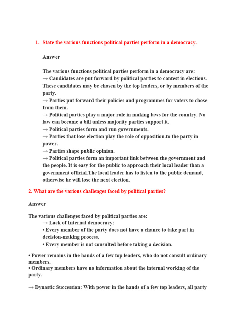 polytical parties | PDF | Political Parties | Elections