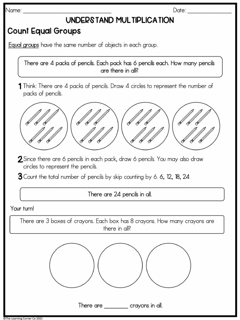 EqualGroupsandArraysinMultiplicationWorksheet-1 | PDF
