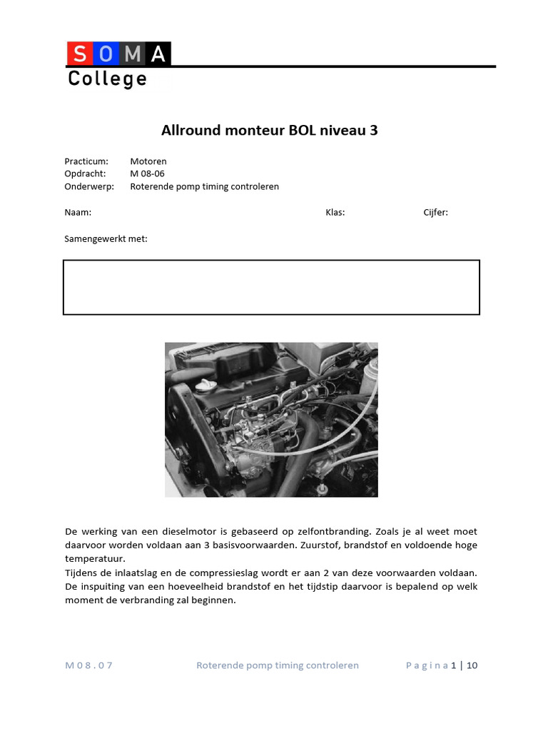 M 08.07 Roterende Pomp Controleren | PDF