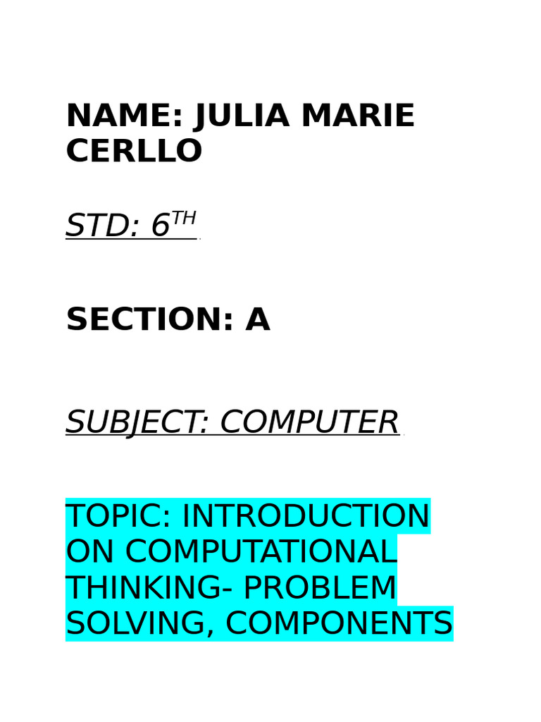 Computer Project 2025 'Julia' | PDF | Programmer | Computer Programming