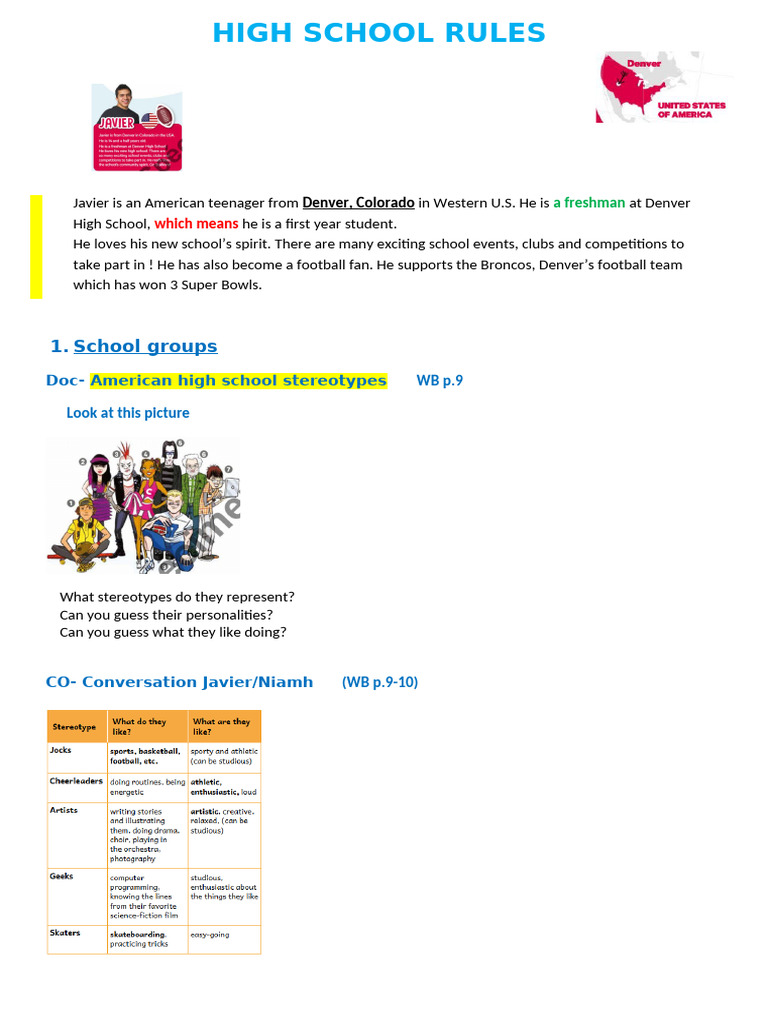 High School Rules - Lecon | PDF | Prom