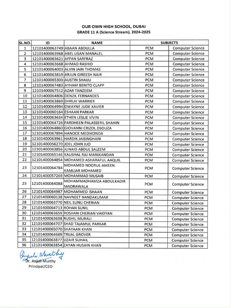 FIRST_LIST-_GRADE_11_STREAM_SELECTION(AY_2024-2025) (1) | PDF