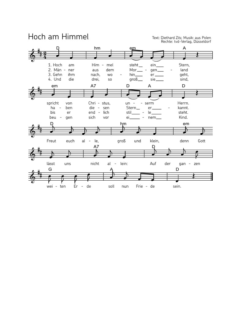 Hoch Am Himmel Steht Ein Stern | PDF