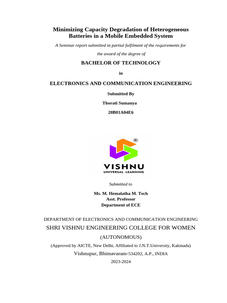 Seminar Report FrontPage | PDF