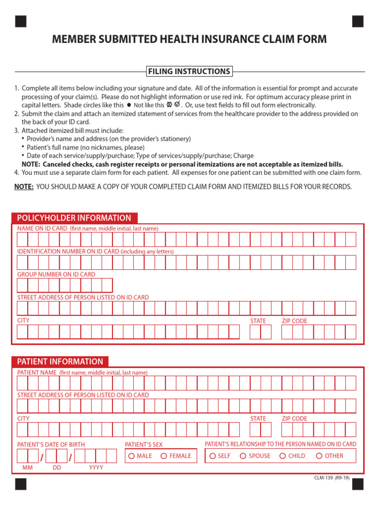 Medical Claim Form | PDF | Identity Document | Insurance