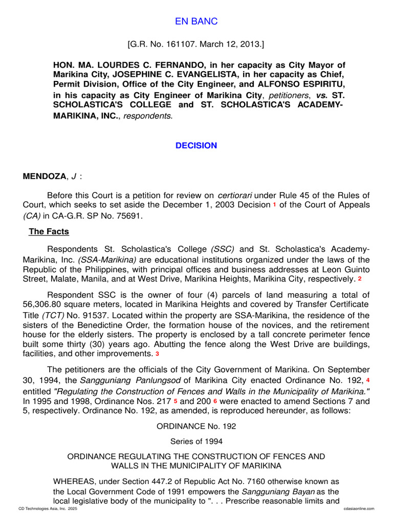 Fernando v. St. Scholastica's College | PDF | Rational Basis Review | Strict Scrutiny