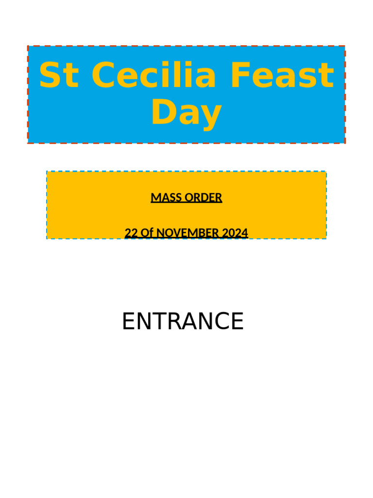 St Cecilia Feast Day Mass Order 2024 | PDF