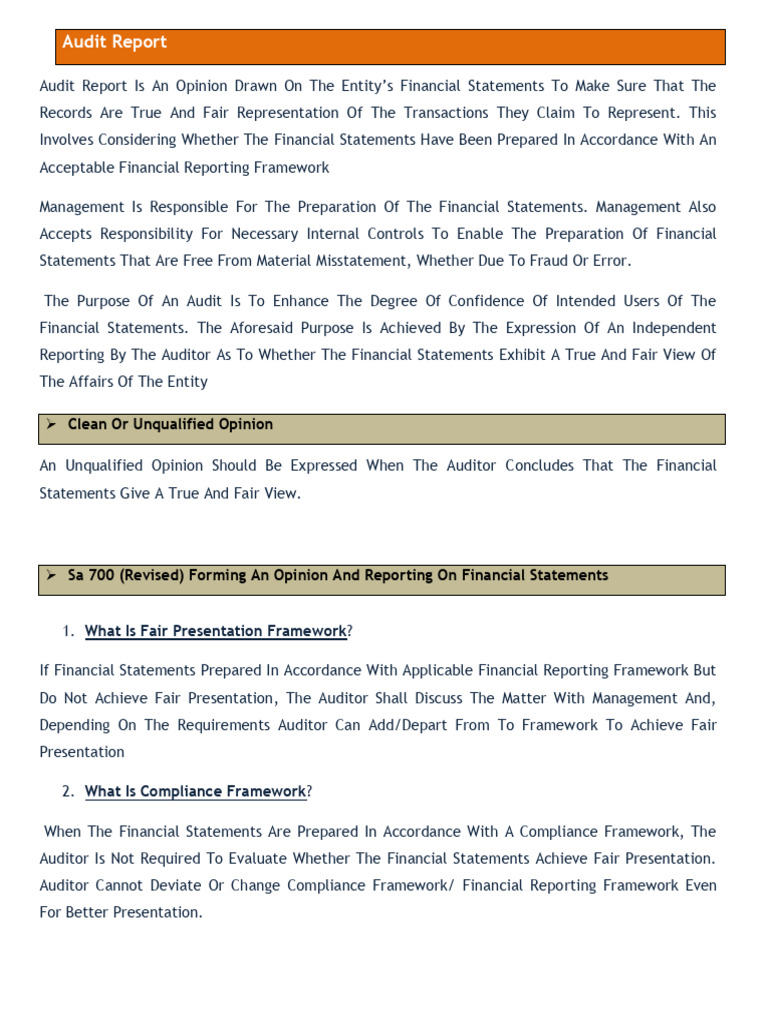 AUDIT REPORT | PDF | Auditor's Report | Audit