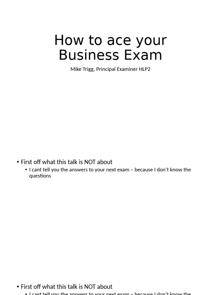 How To Ace Your Business Exam | PDF | Cost Of Goods Sold