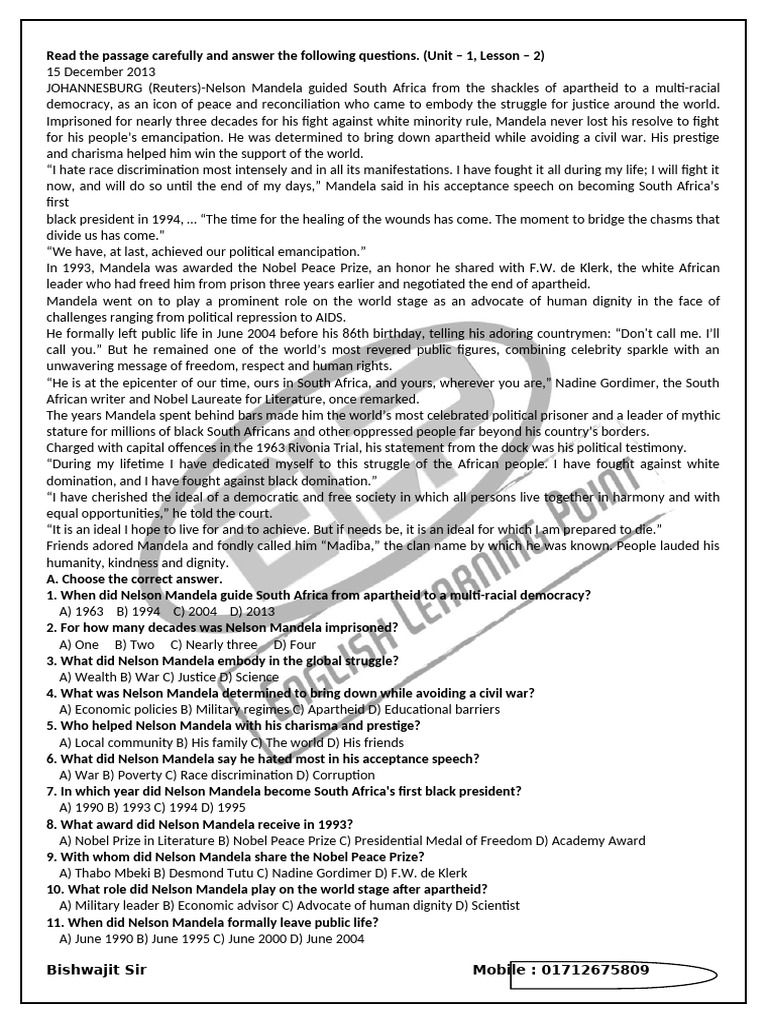 nelson mandela | PDF | Nelson Mandela