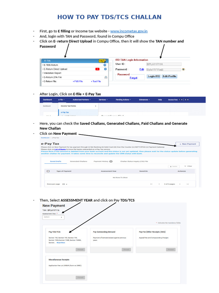 PAY TDS & TCS Challan | PDF