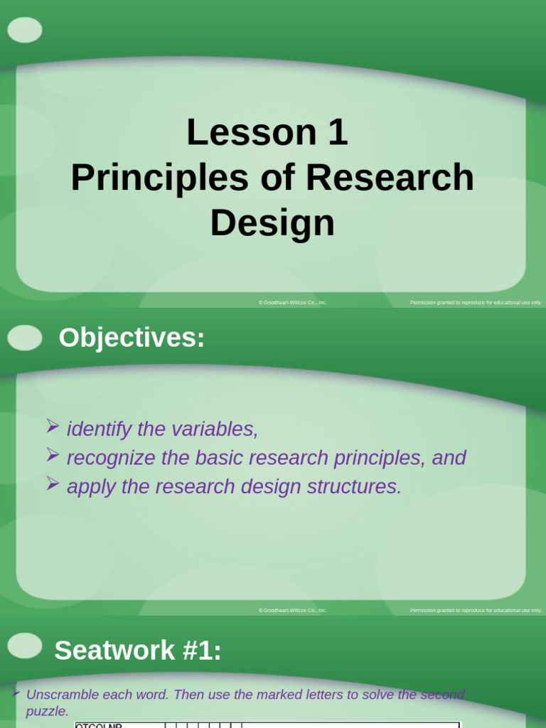 Principle of Research Design | PDF | Experiment | Dependent And ...