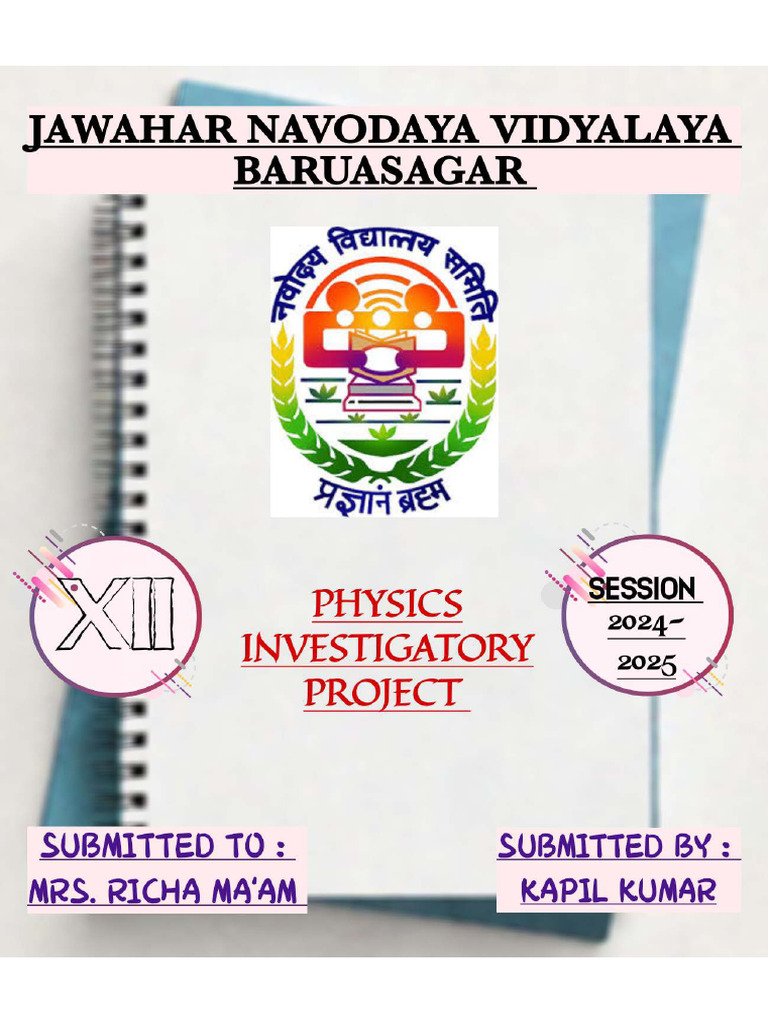 Physics Investigatory Project Class 12 Cbse | PDF