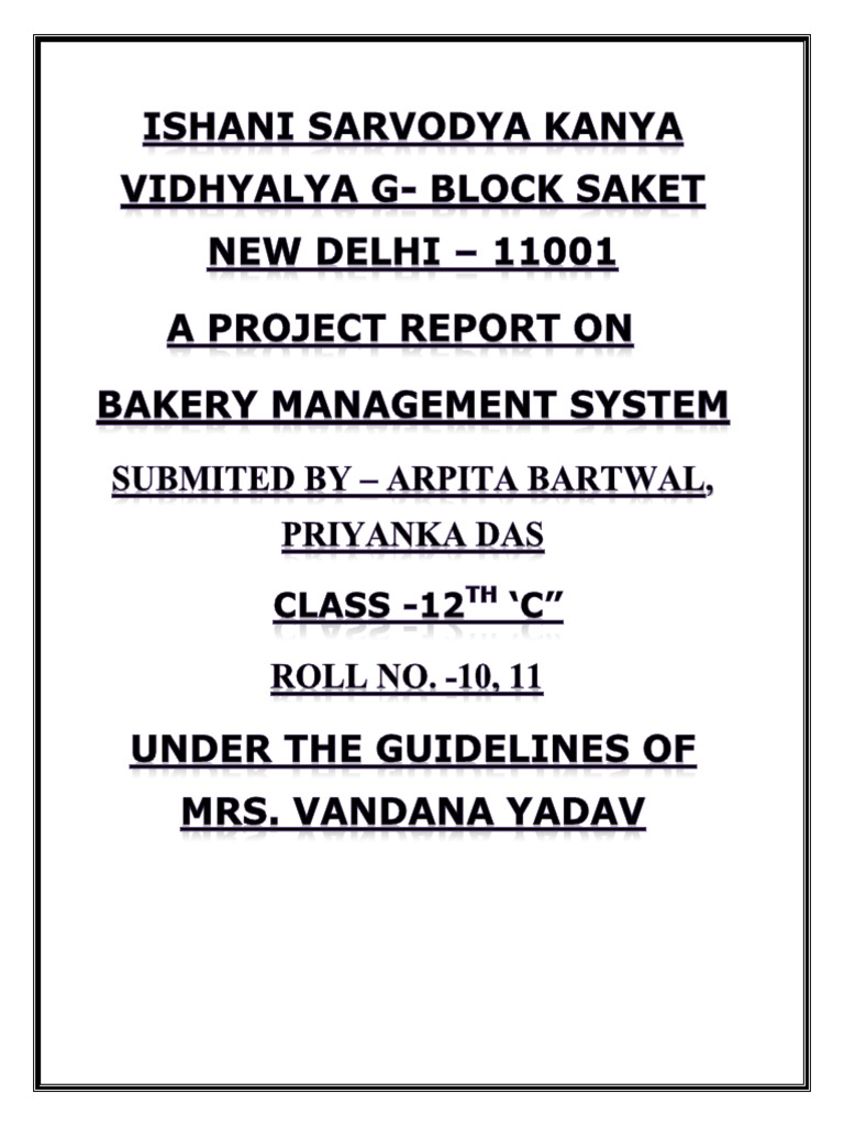 Bakery Management System | PDF