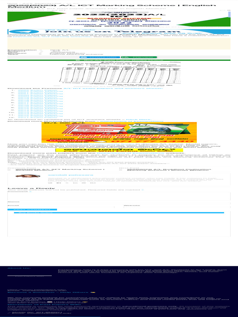 2022 (2023) AL ICT Marking Scheme English Medium 2 | PDF | Cyberspace