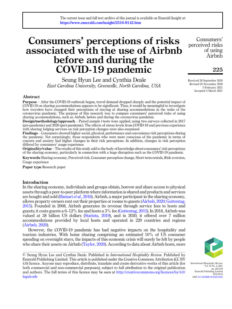 Airbnb b4 & after covid | PDF | Risk | Survey Methodology