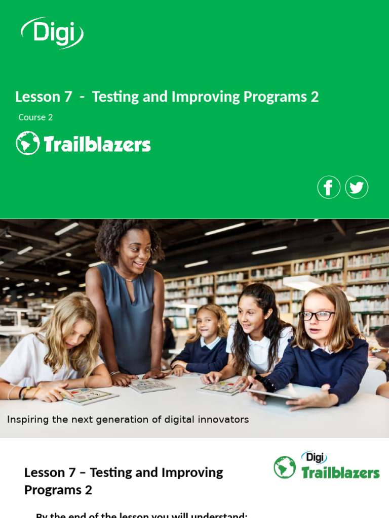 Lesson 7 Digi Trailblazers Course 2 | PDF | Software Testing | Computing