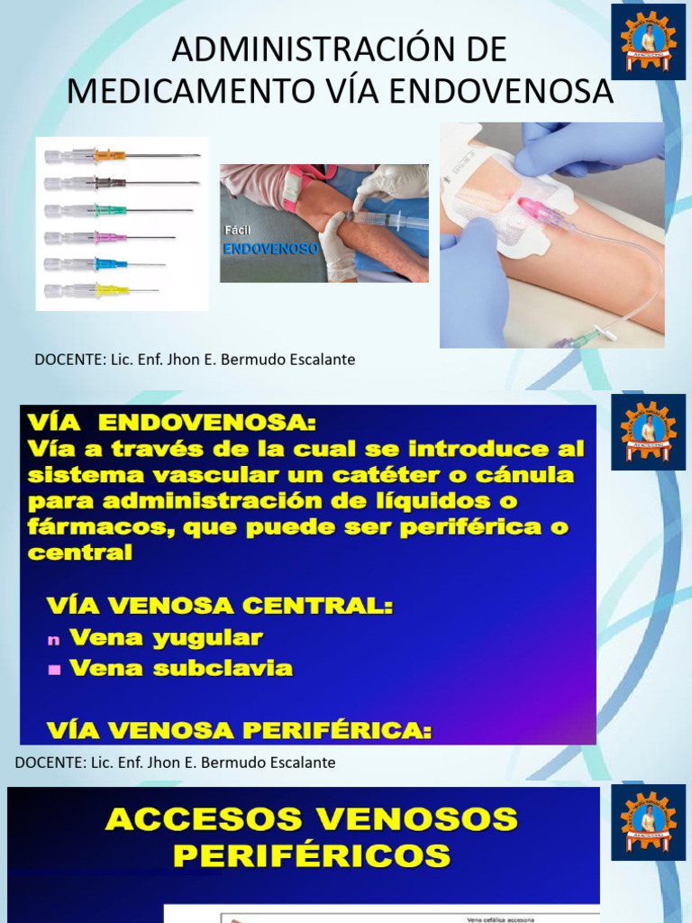 Administración de Medicamento Vía Endovenosa | PDF