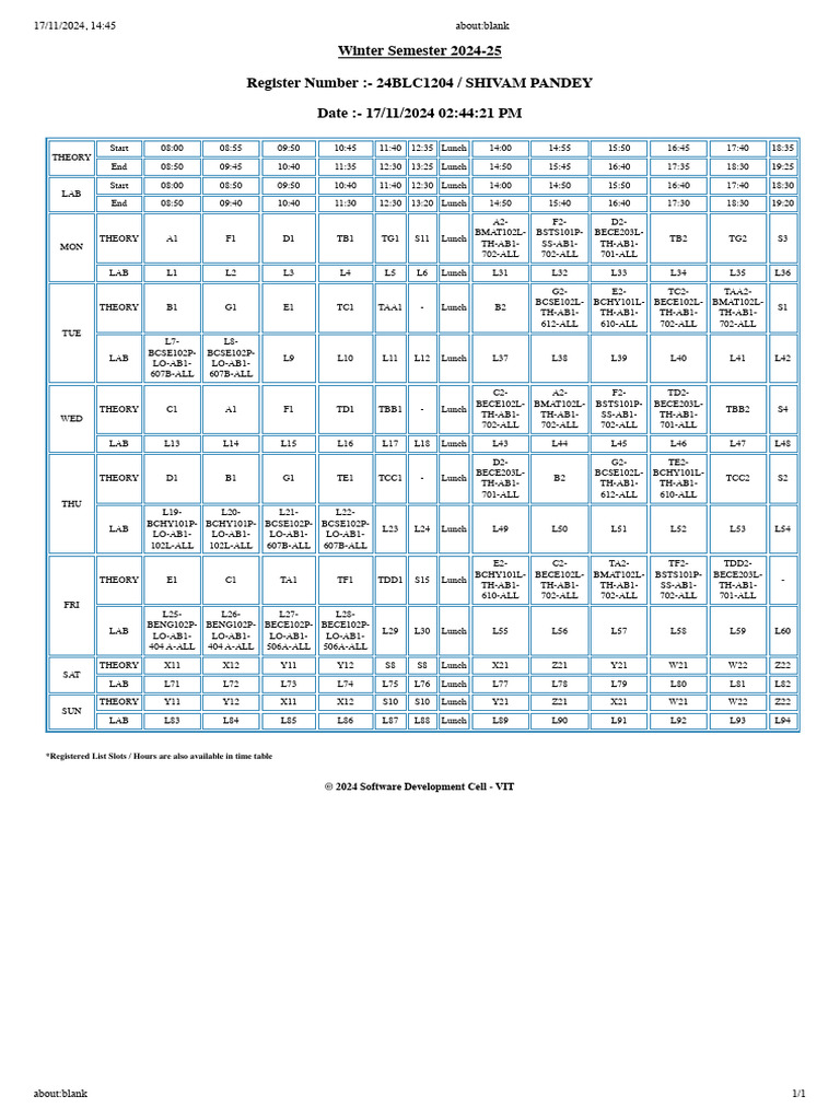 2ND Sem - Timetable | PDF