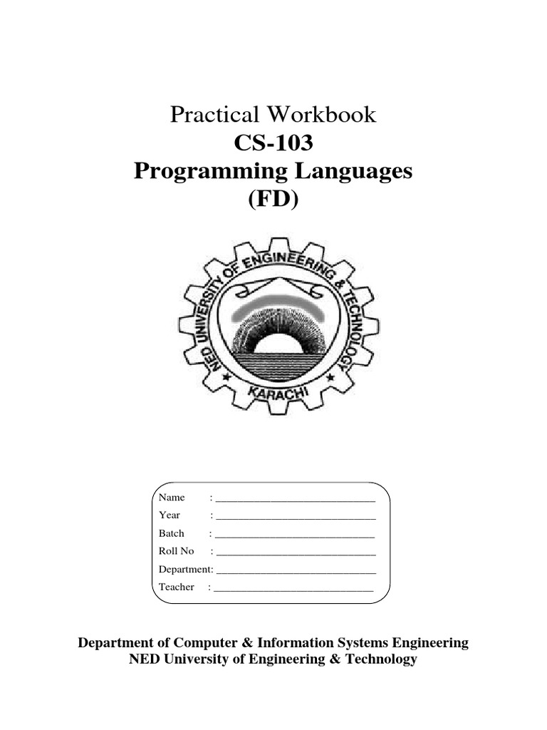 C Programming Lab Workbook | PDF | Computer Program | Programming