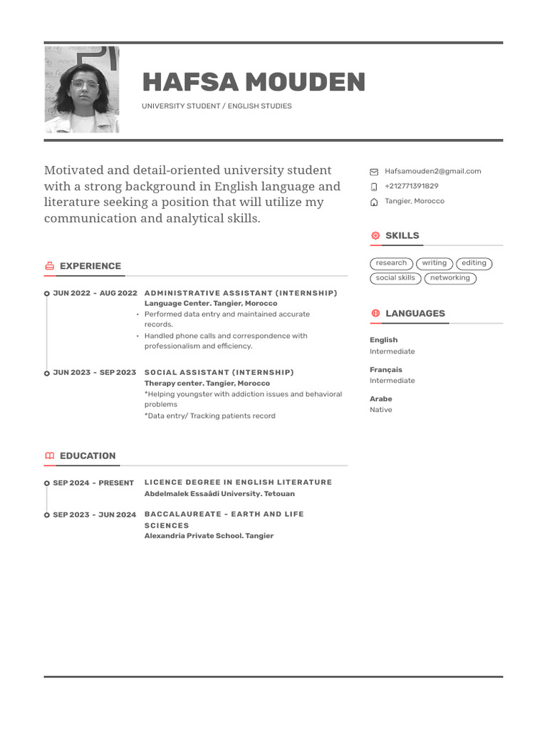 Hafsa Mouden CV | PDF