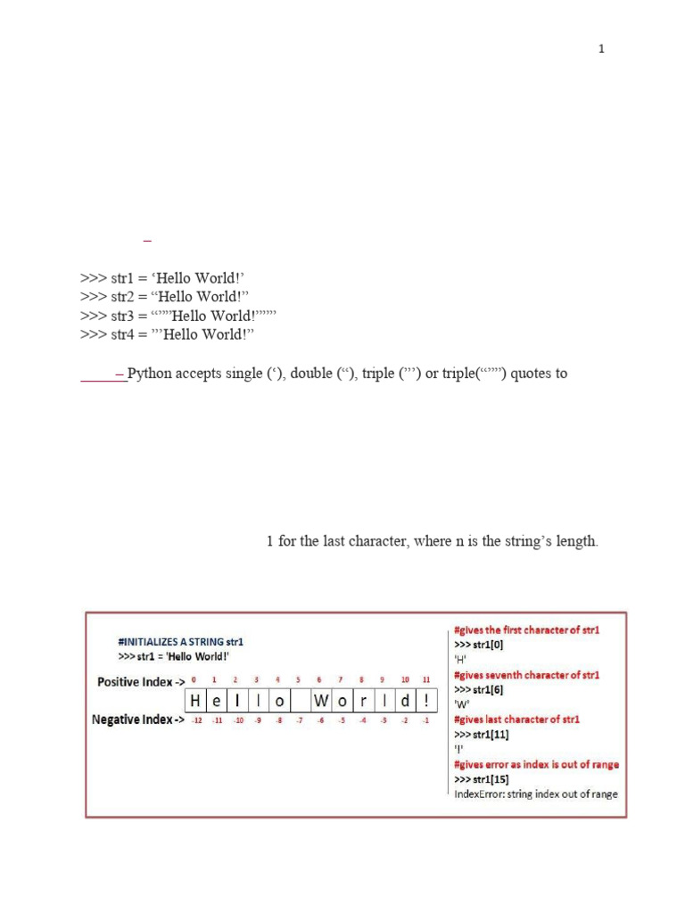 Strings in Python Class 11 Notes | PDF | String (Computer Science ... Strings in Python Class 11 Notes | PDF | String (Computer Science ...